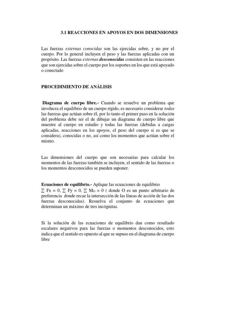 Reacciones 2D Estática | PDF