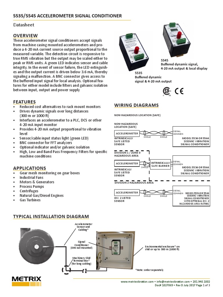 Datasheet: 5535/5545 Accelerometer Signal Conditioner | Download Free ...