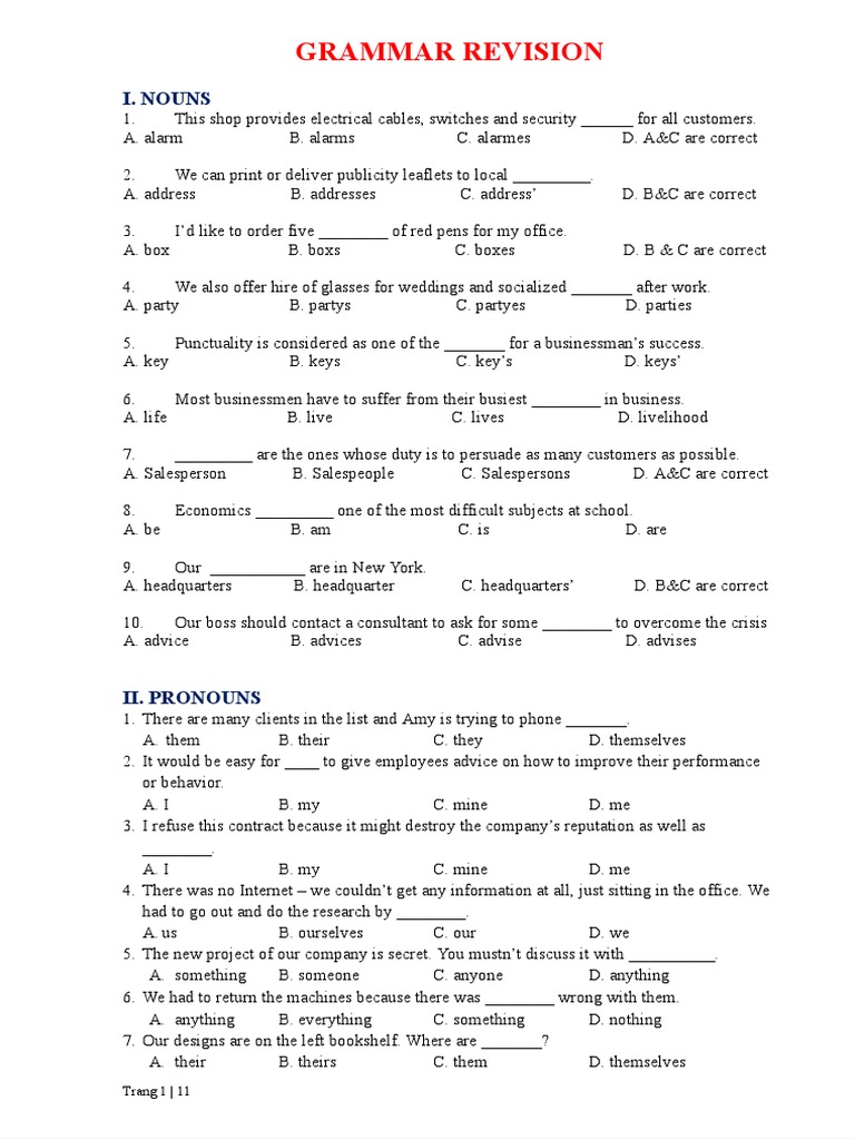 Grammar - Review | PDF | Linguistic Morphology | Language Mechanics