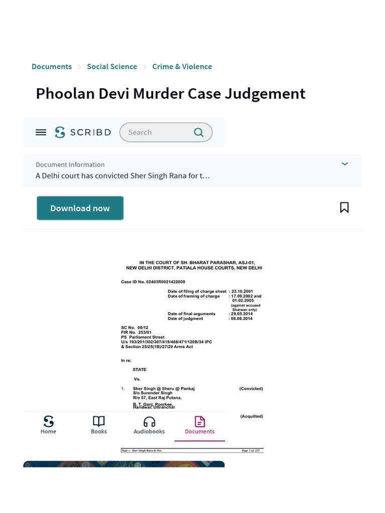 Phoolan Devi Murder Case Judgement - PDF - Legal Procedure - Crime ...