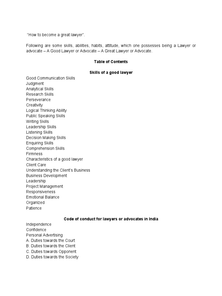 How To Become A Great Lawyer | PDF | Lawyer | Advocate