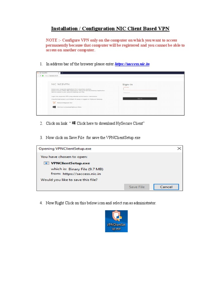 HYSECURE CLIENT BASED VPN Login and Mobile Token Registration Process ...