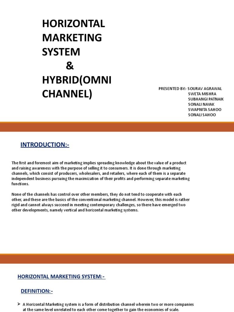 Horizontal Marketing System & Hybrid (Omni Channel) | PDF | Marketing ...