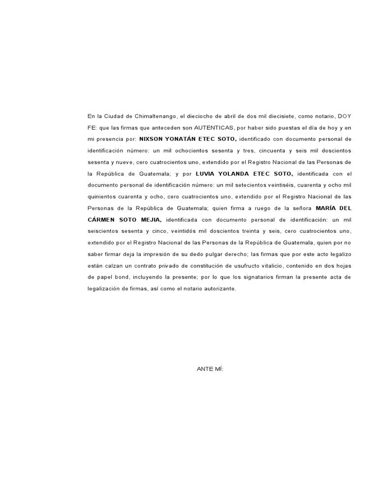 Ejemplo de Firma a Ruego en Guatemala | PDF | Derecho