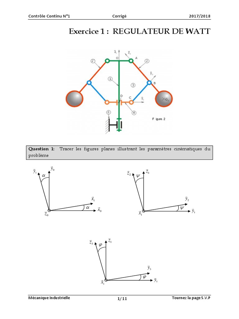 Corrigé Exercice Cinématique 1ère S | PDF | Rotation | Mouvement de ...