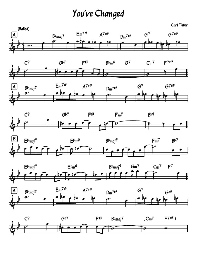 Youve Changed BB | PDF | Pitch (Music) | Music Theory