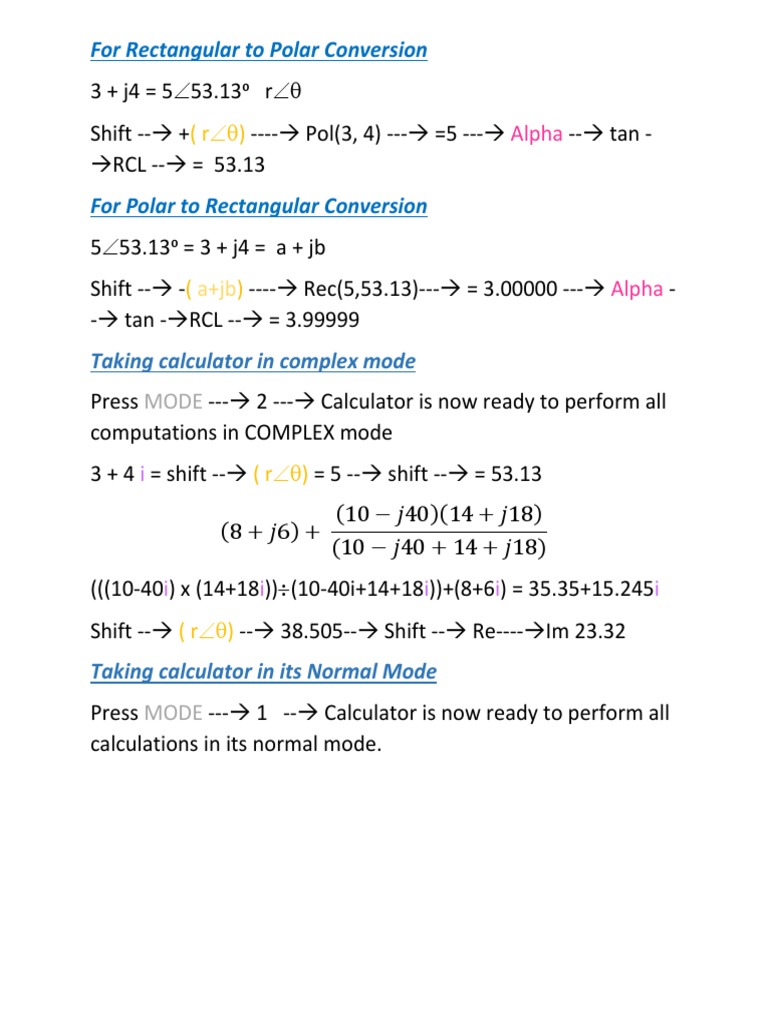 Rectangular To Polar Conversion | PDF
