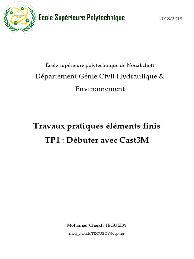 Introduction à Cast3M pour Débutants | PDF | Méthode des éléments finis ...