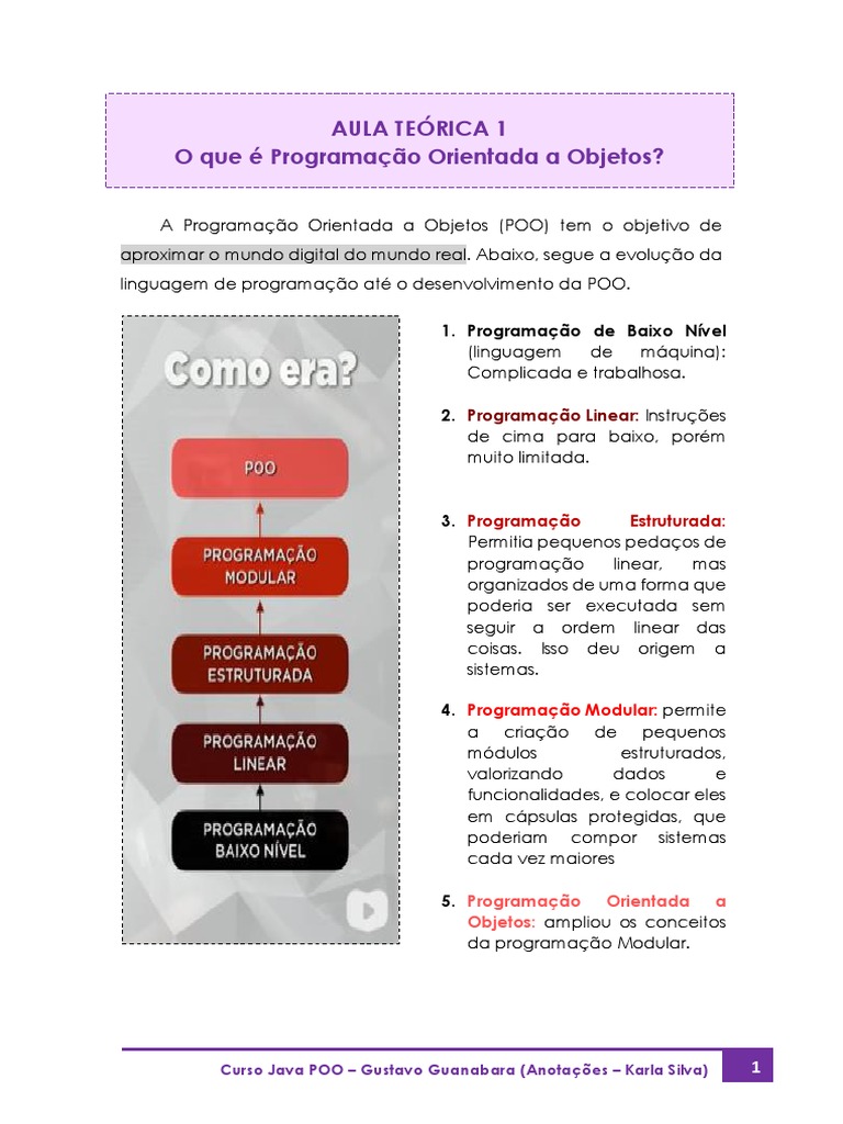 Java POO - Anotações - Curso Guanabara | PDF