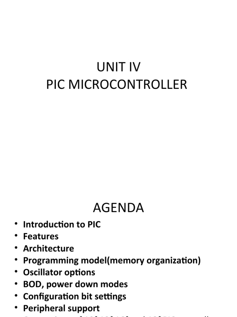 Unit Iv Pic Microcontroller | PDF | Microcontroller | Computer Data Storage