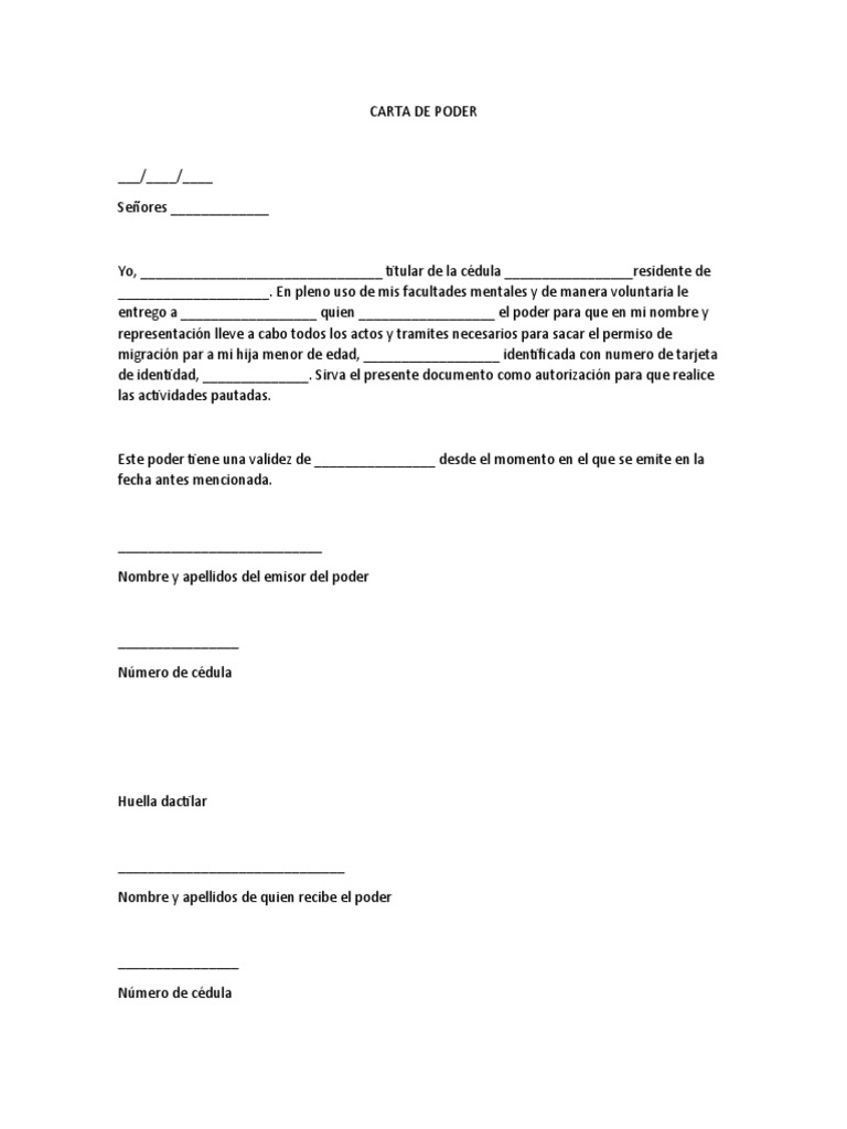 Carta de Poder | PDF | Ciencias sociales