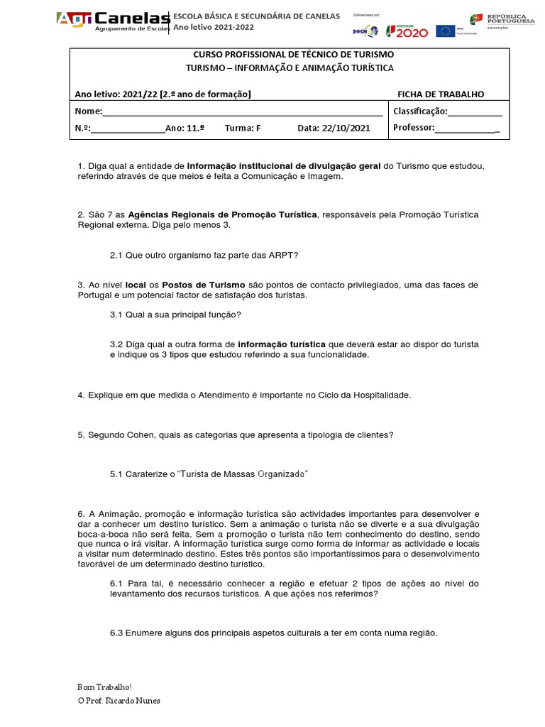 Ficha de Trabalho TIAT m6 | PDF