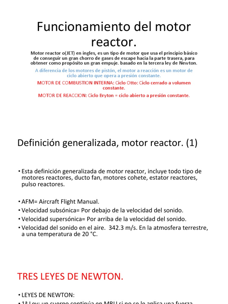 Funcionamiento Del Motor Reactor | PDF | Motor a reacción | Turbocompresor