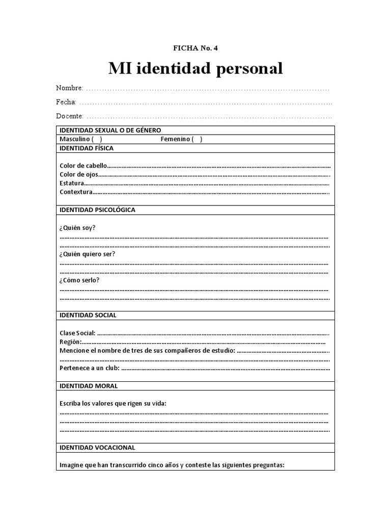 Mi Identidad Personal | PDF