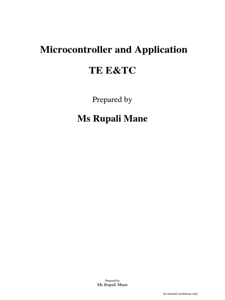 An Overview of Microcontrollers and Their Applications Based on an ...