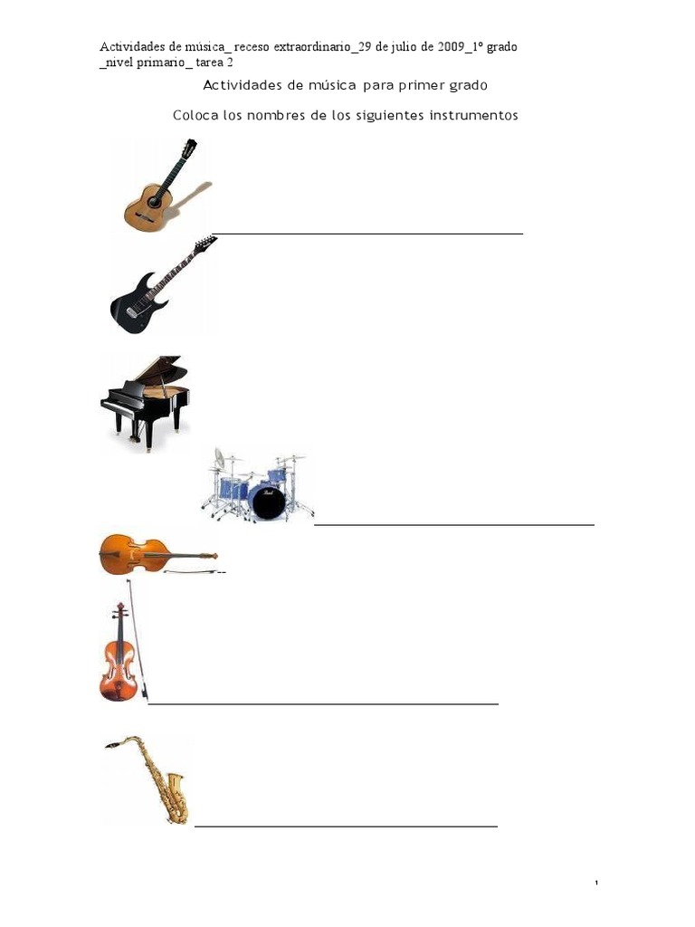 Actividades de Instrumentos Musicales | PDF