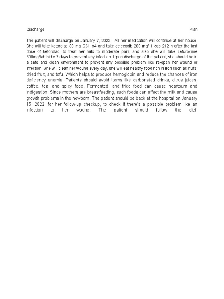 Discharge Plan | PDF