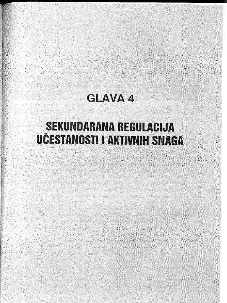 Regulacija Elektroenergetskih Sistema TOM 1 Deo 4 | PDF