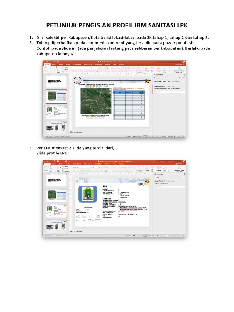 Petunjuk Pengisian Profil Ibm Sanitasi LPK | PDF