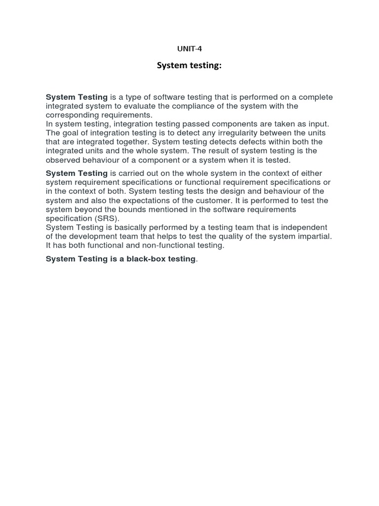 Understanding System Testing in Software | PDF | Business | Computers