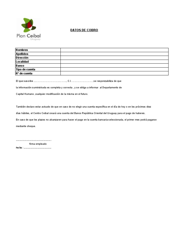 Ficha de Cobro | PDF