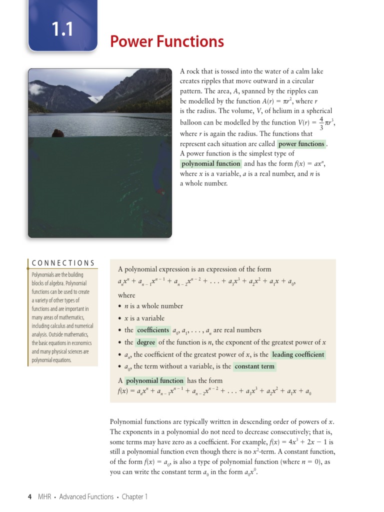 Power Functions Graph Patterns | PDF | Polynomial | Function (Mathematics)