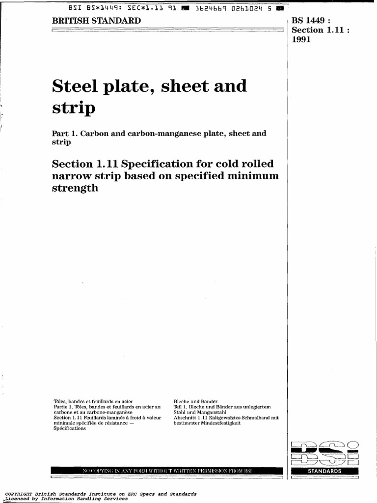 BS 1449-1-11 - 1991 | PDF | Specification (Technical Standard) | Sheet ...