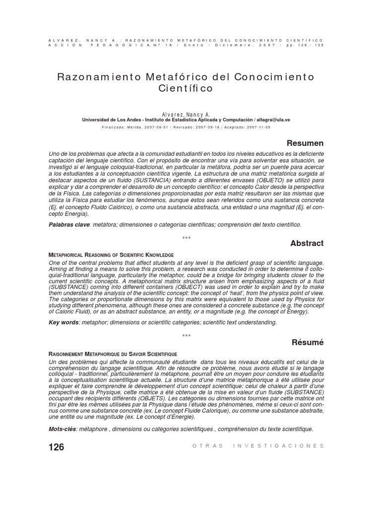 Razonamiento Metaforico | Descargar gratis PDF | Metáfora | Teoría