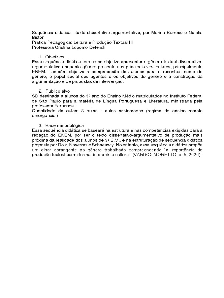 Marina Barroso e Natália Biston Texto Argumentativo 3º Ano EM | PDF | Argumento | Aquecimento ...