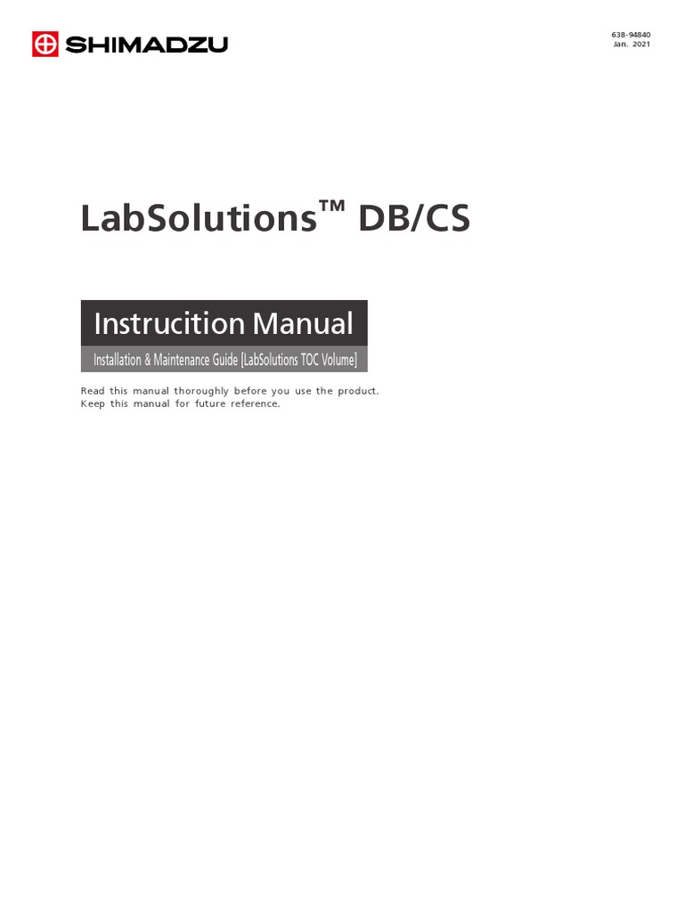 Labsolutions DB/CS: Instrucition Manual | PDF | Legal Liability ...