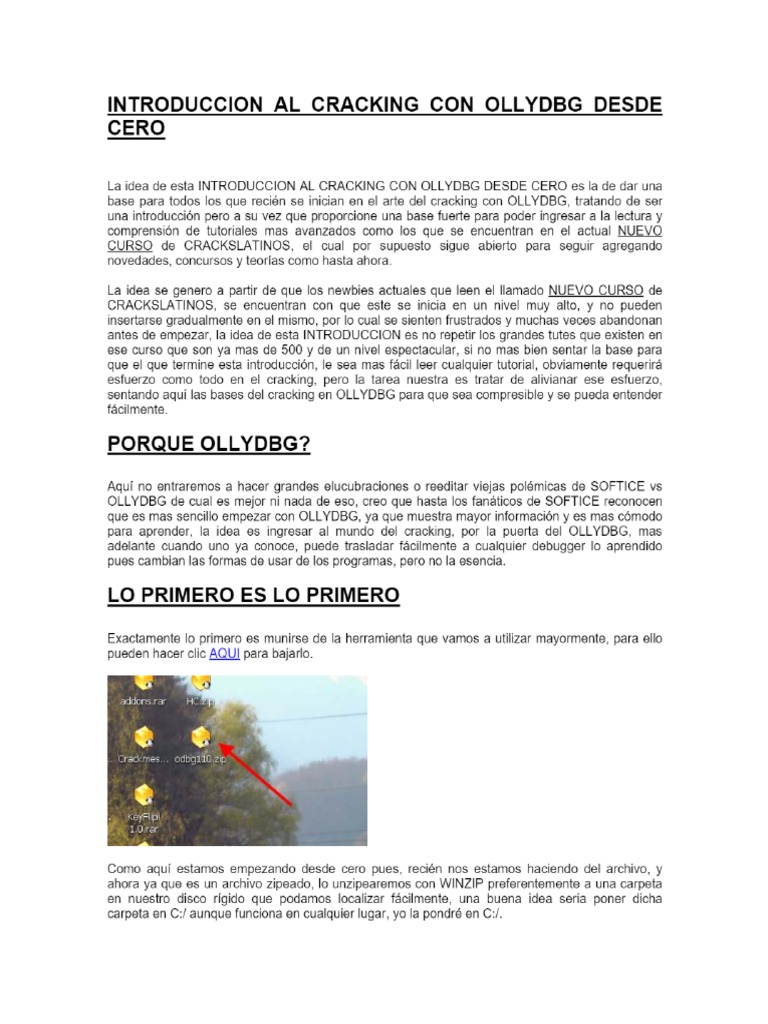 Introduccion Al Cracking Con Ollydbg Desde Cero | PDF