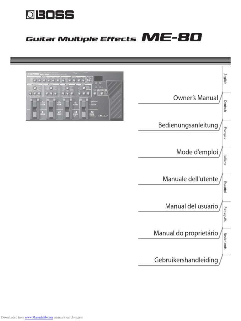 BOSS Multipedal ME80 Manual | PDF | Pitch (Music) | Guitars