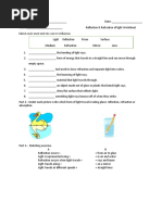 CBSE Class 6 Worksheet - Light, Shadows and Reflections PDF | PDF ...