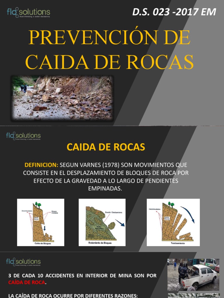 Prevención de accidentes por caída de rocas en minería subterránea ...
