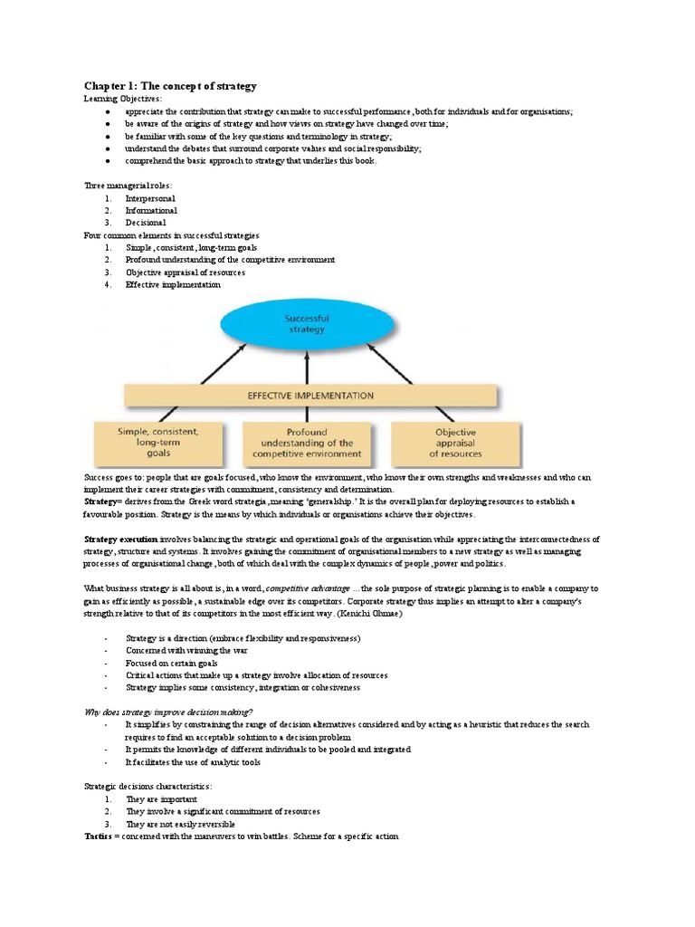 Chapter 1: The Concept of Strategy | PDF | Strategic Management ...