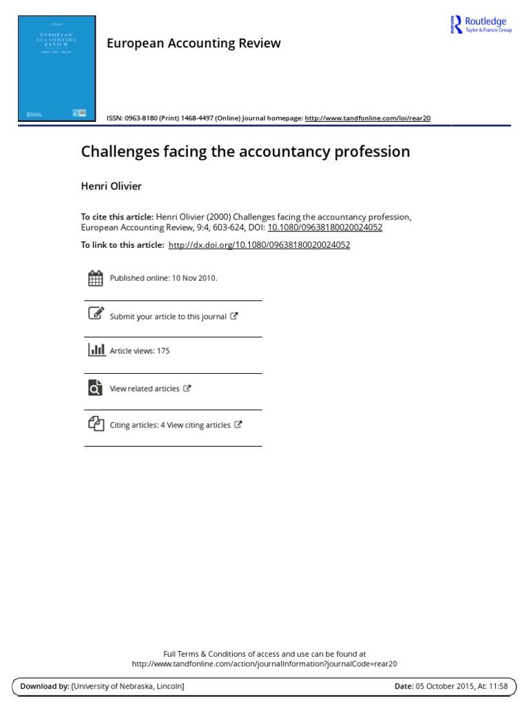 Challenges Facing The Accountancy Profession: European Accounting ...
