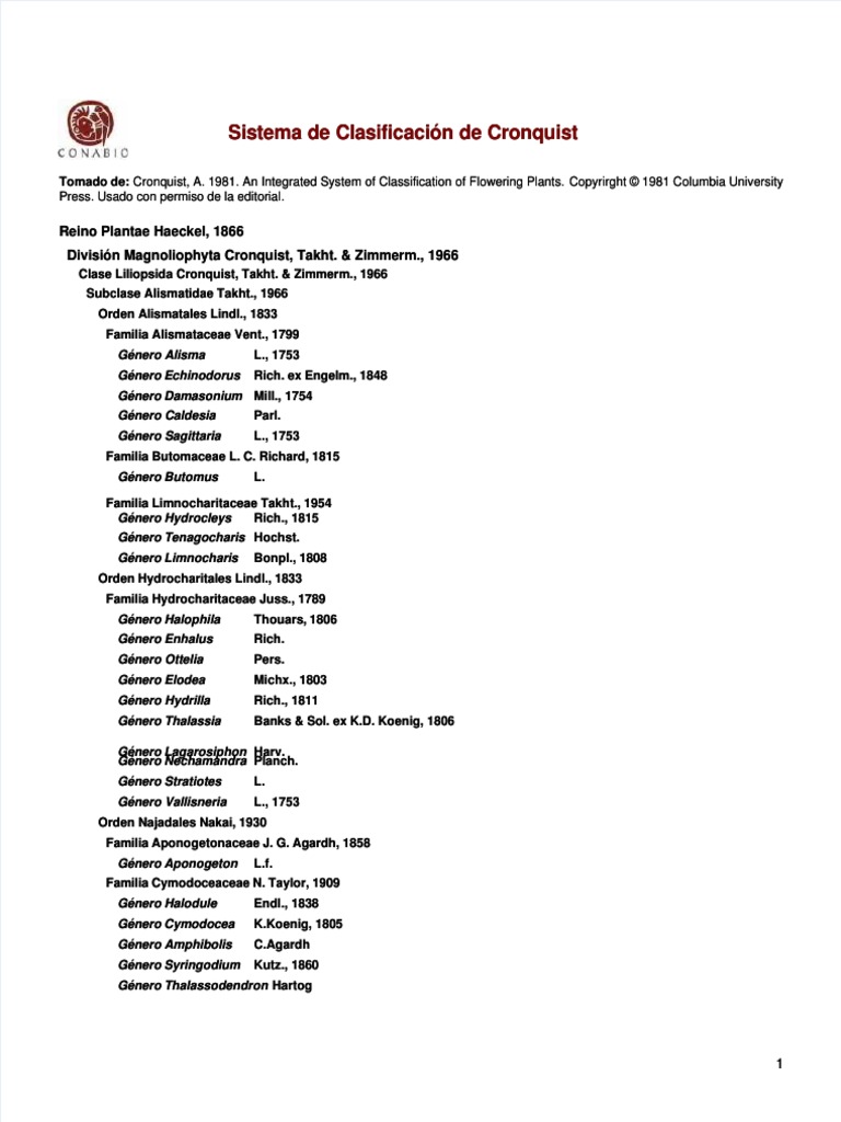 Cronquist, 1981 | PDF | Plantas