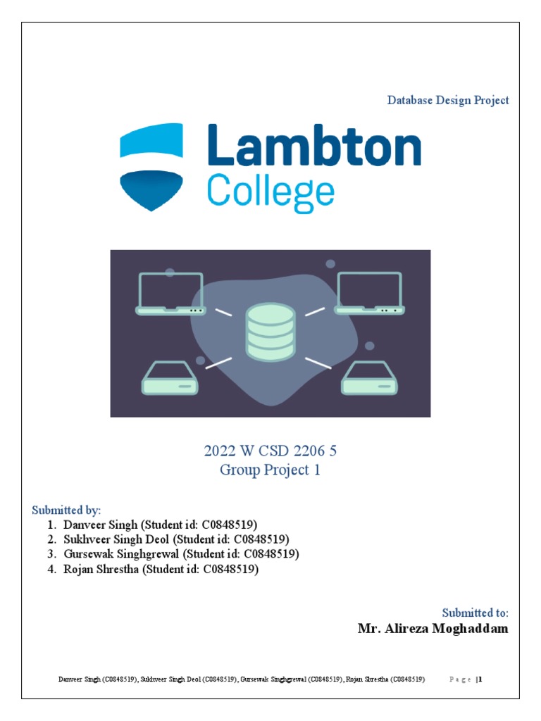 Database Design Project: 2022 W CSD 2206 5 Group Project 1 | PDF | Relational Database ...