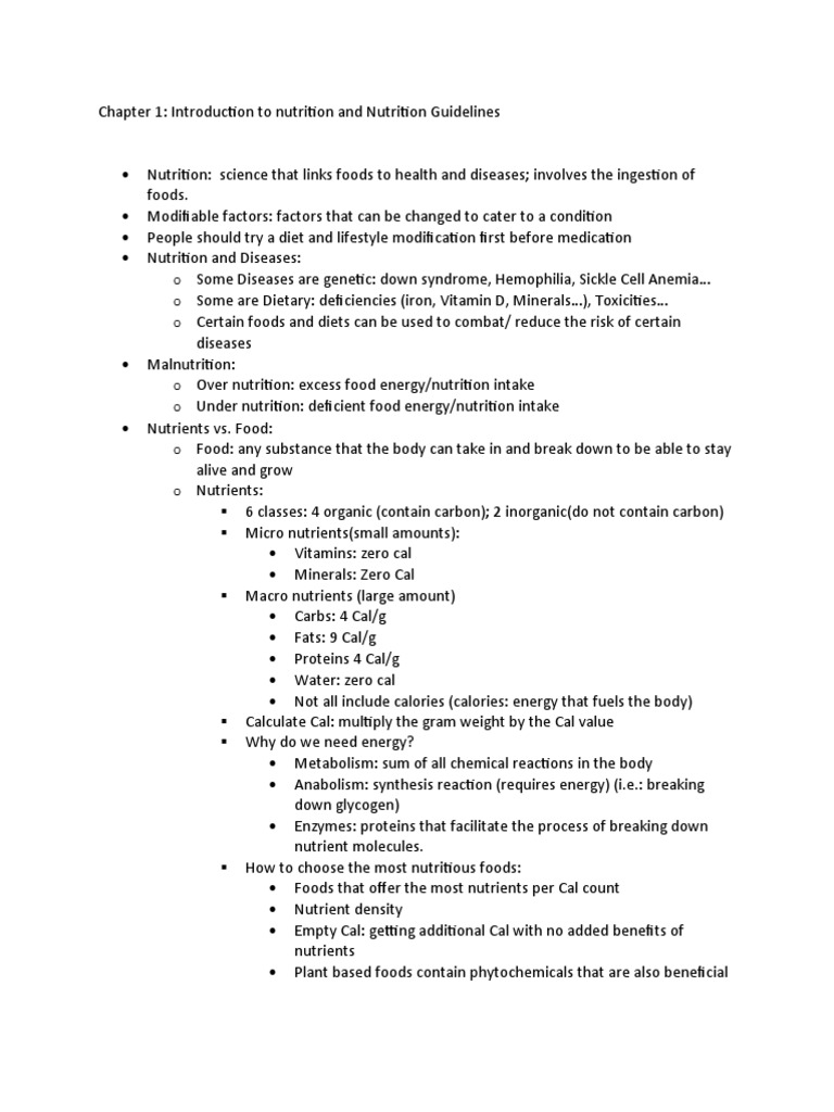 Nutrition Basics and Guidelines Overview | PDF | Nutrients | Nutrition