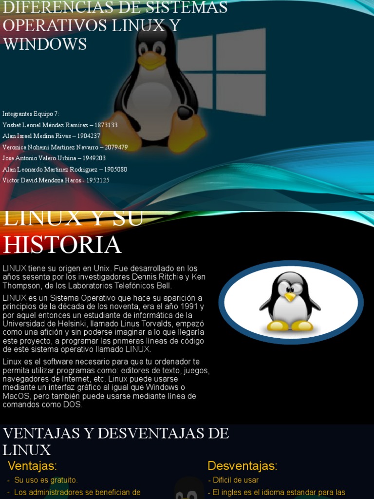 Ventajas y Desventajas Linux y Windows Equipo 7 | PDF | Distribución de ...
