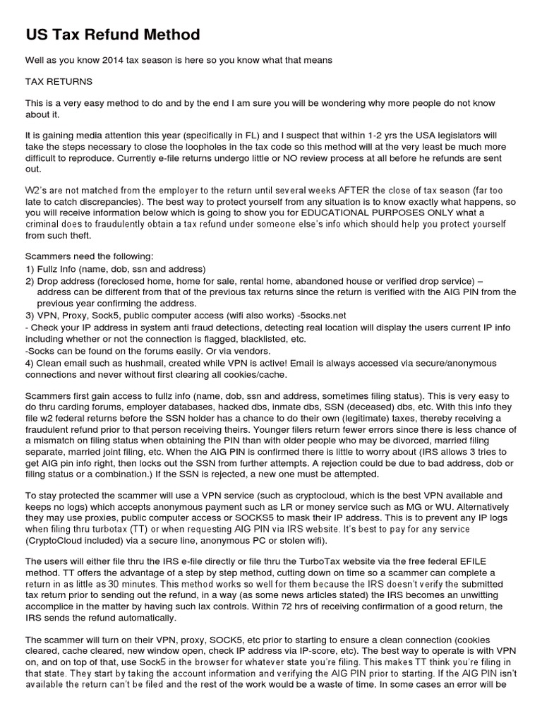 US Tax Refund Method | PDF | Debit Card | Tax Refund