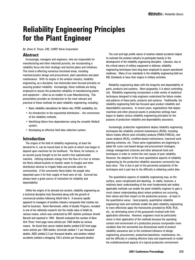 3 Reliability Engineering Principles | PDF