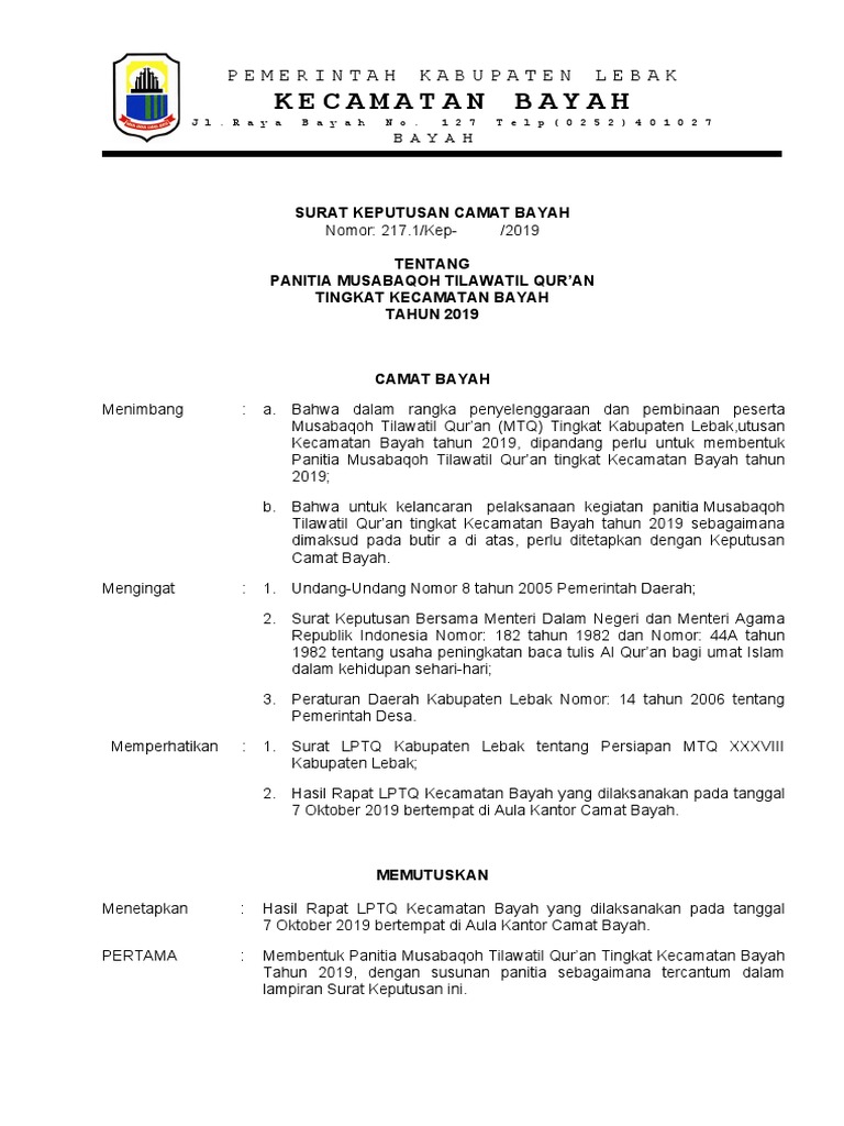 SK Panitia MTQ | PDF