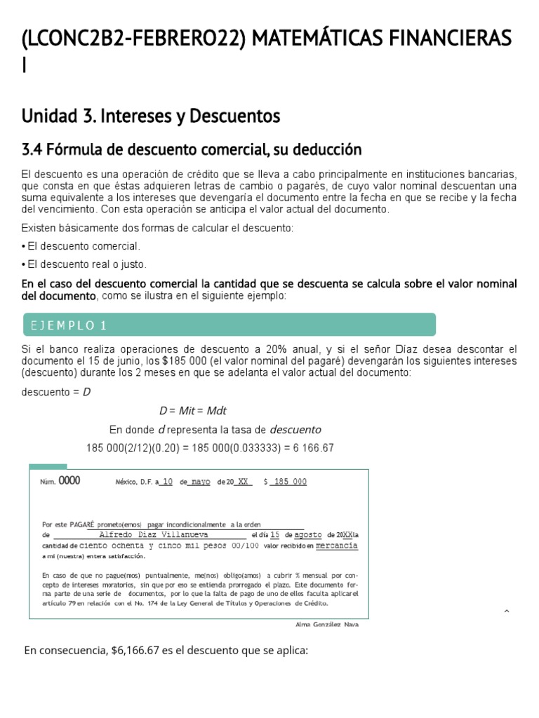 (LCONC2B2-FEBRERO22) MATEMÁTICAS FINANCIERAS I - Unidad 3. Intereses y ...