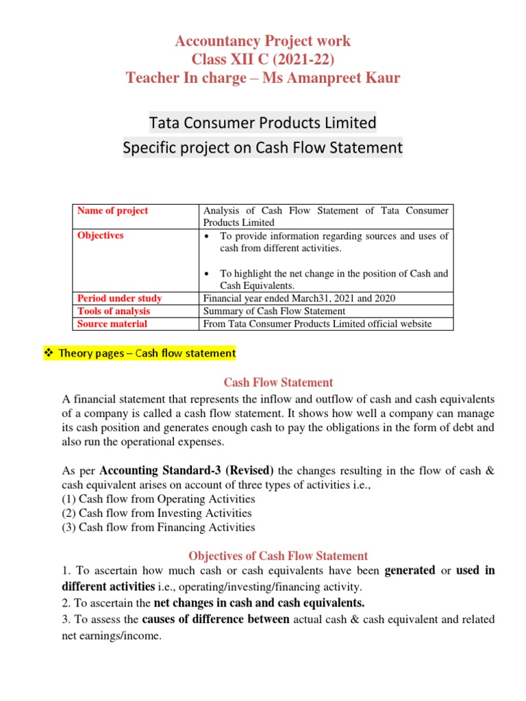 Cash Flow Analysis: Tata Consumer Products | PDF | Cash Flow Statement ...