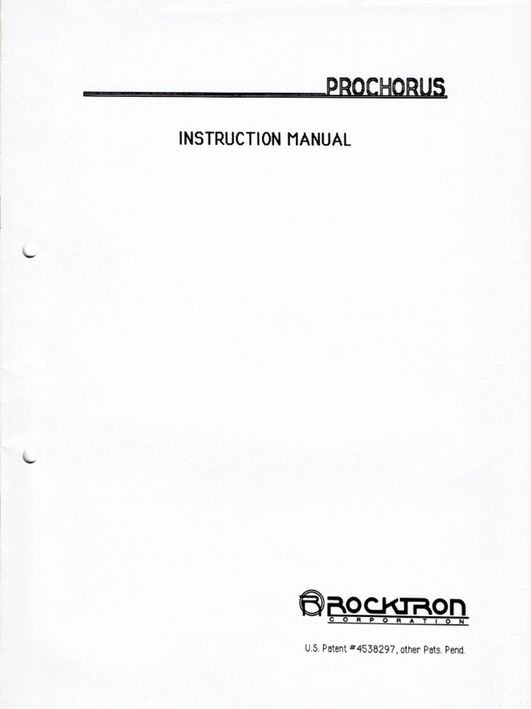 Rocktron Prochorus Manual | PDF