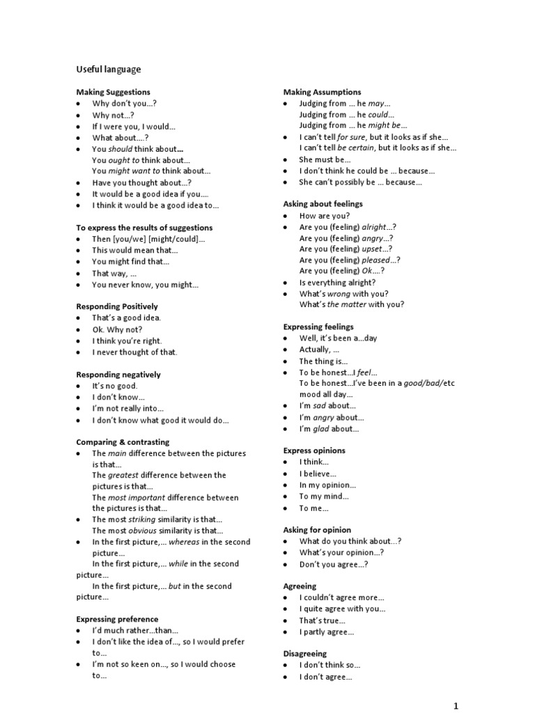 Useful Language | PDF