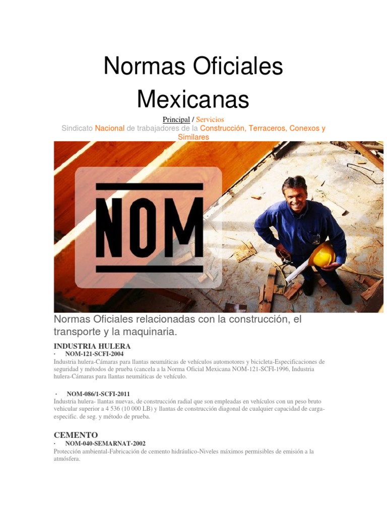 Normas Oficiales Mexicanas | PDF | Uso eficiente de energía | Transporte