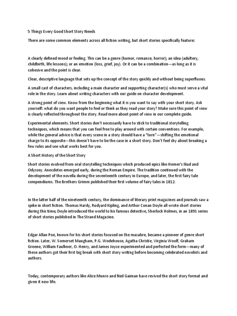 Essentials of Short Story Writing | PDF | Short Stories