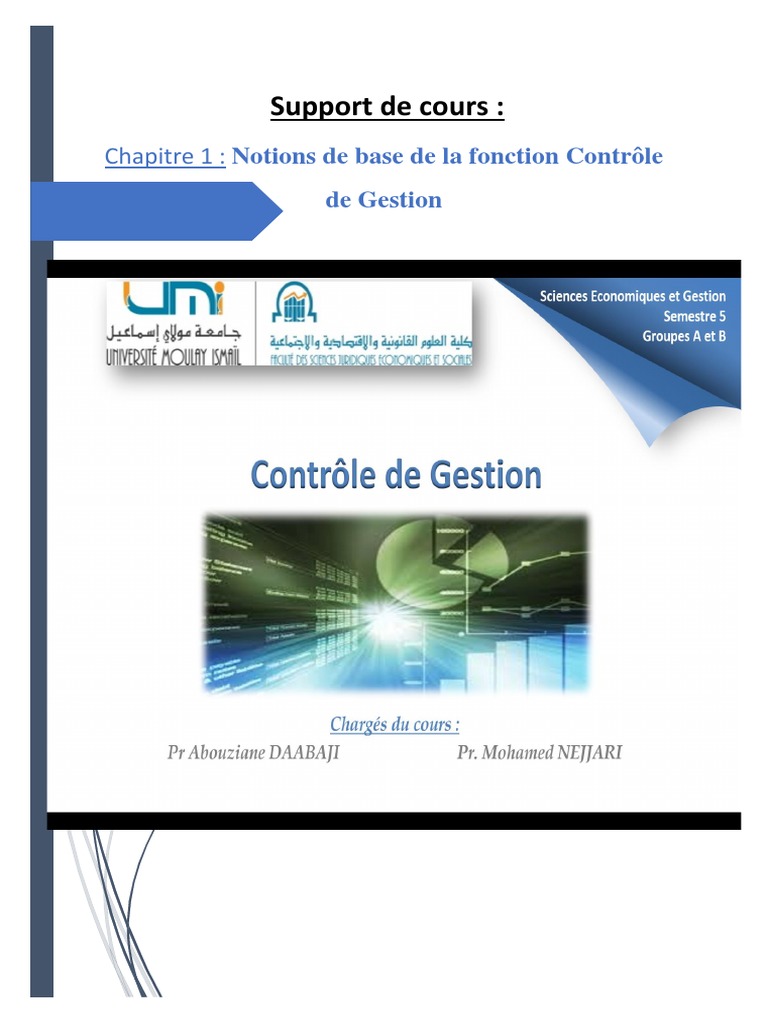 Controle de Gestion Chapitre 1 | PDF